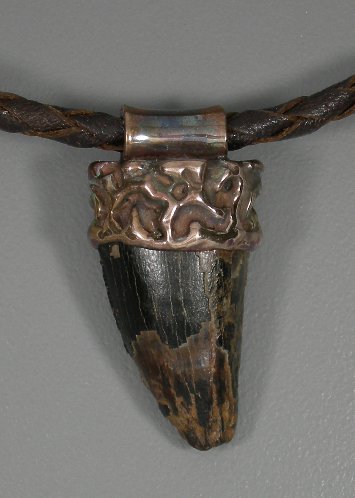 Dinosaur Tooth Pendant in Bronze